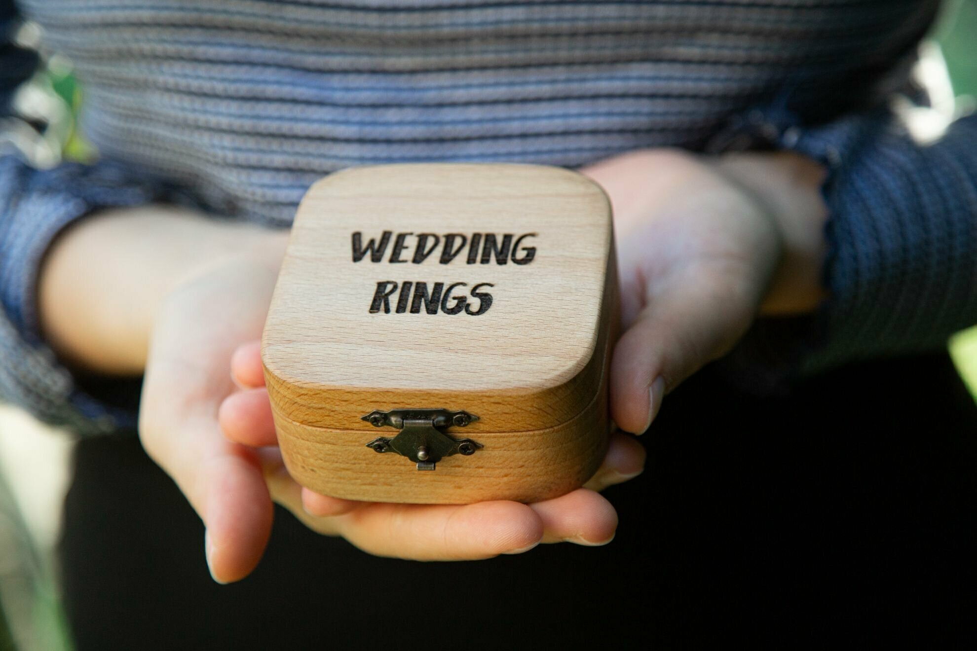 Подарочная коробка для свадебных колец 3KEDA, "WEDDING RINGS", дерево, 88 мм x 85 мм x 42 мм