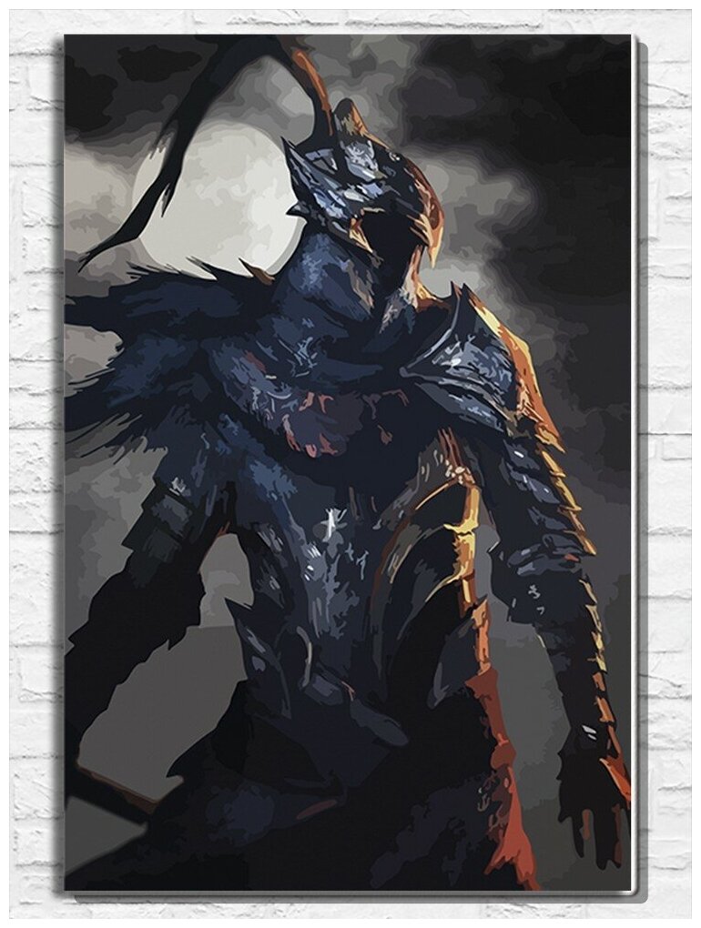 Картина по номерам на холсте игра Dark Souls - Prepare to Die (PS, PC, XBOX SWITCH - 11513 В 60x40