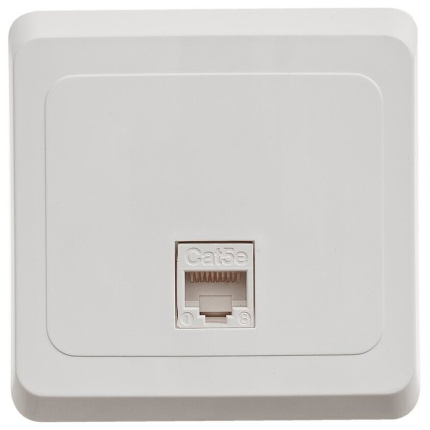 Розетка компьютерная Systeme Electric Этюд встраиваемая белая RJ45 (KOMC-001B)