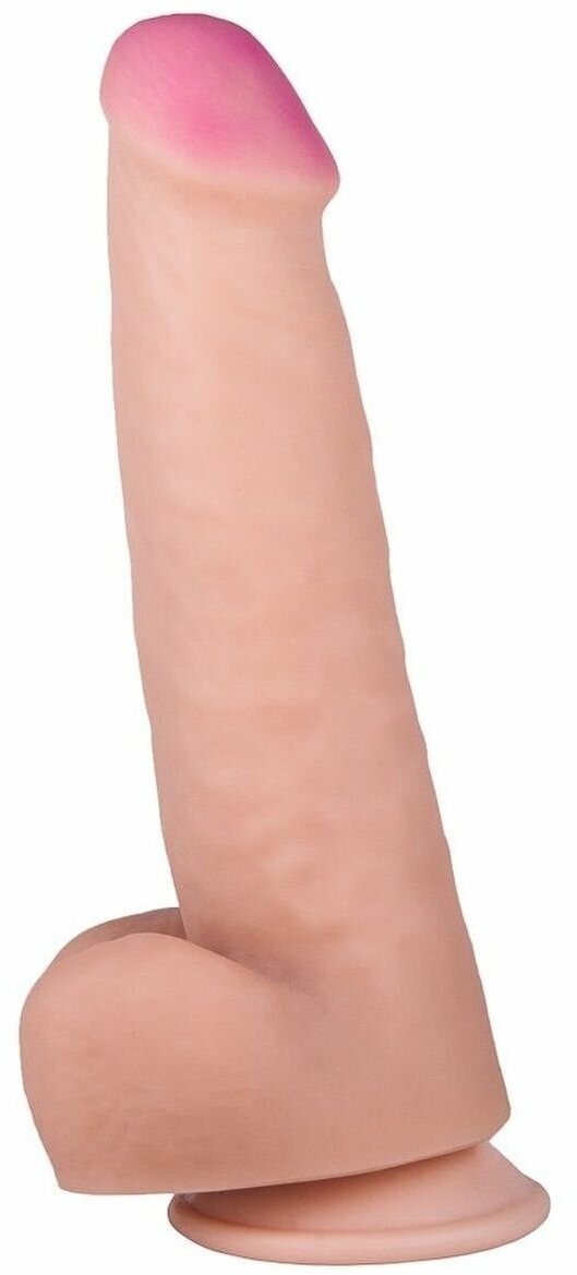 Фаллос реалистик с присоской и мошонкой - 21,3см