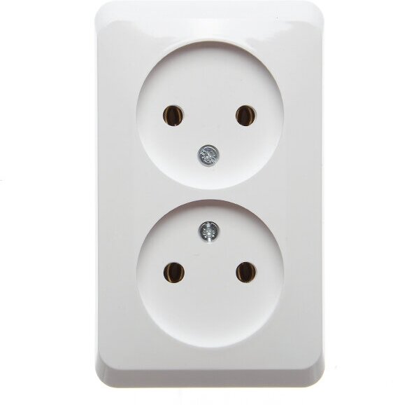 Розетка Этюд РА16-005b двойная о/п белая Schneider Electric (2 шт. в комплекте)