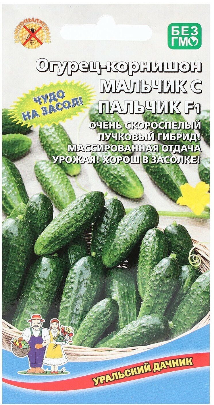 Семена Огурец «Мальчик с Пальчик», корнишон, F1, 10 шт, «Уральский Дачник»