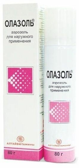 Олазоль аэрозоль для наружного применения баллон 27мг/г+4,5мг/г+90мг/г+27мг/г 80г