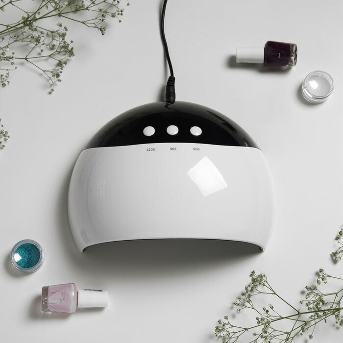 Лампа для гель-лака Luazon LUF-18, LED, 24 Вт, 8 диодов, таймер 60/90/120 сек, USB, белая 3782755