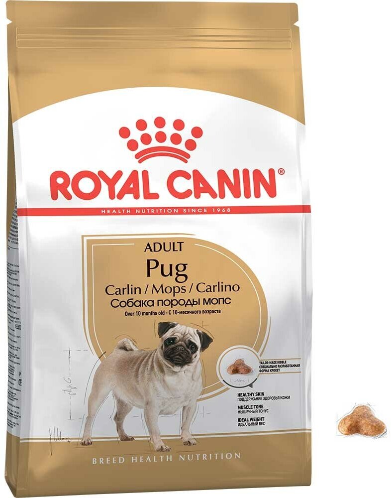 Сухой корм royal canin для собак породы мопс breed health nutrition pug adult 500г