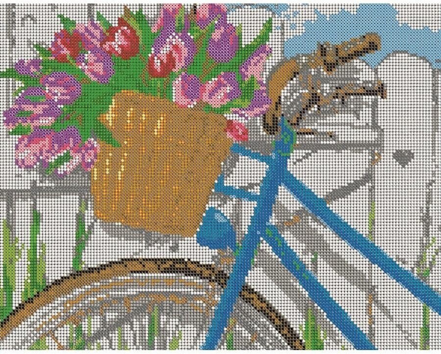 Вышивка бисером наборы картина Корзина с тюльпанами