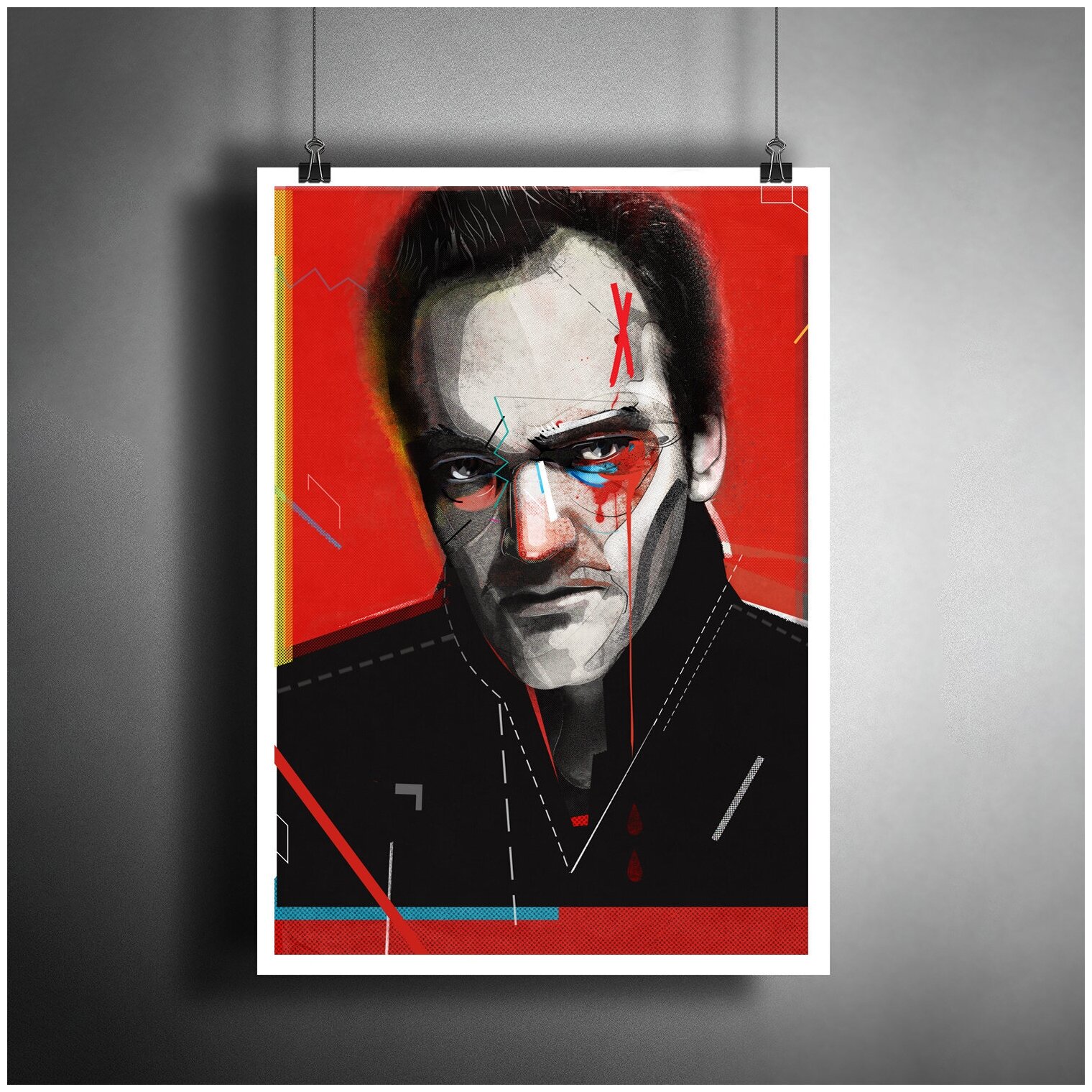 Постер плакат для интерьера "Американский кинорежиссёр Квентин Тарантино. Quentin Tarantino"/ Декор дома, офиса, комнаты A3 (297 x 420 мм)