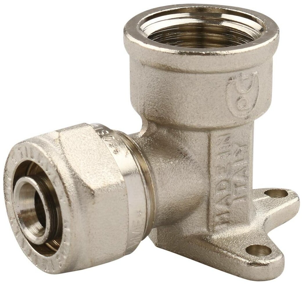 Угол настенный с креплением 16 х 1/2' ВР обжим TIEMME для металлопласта