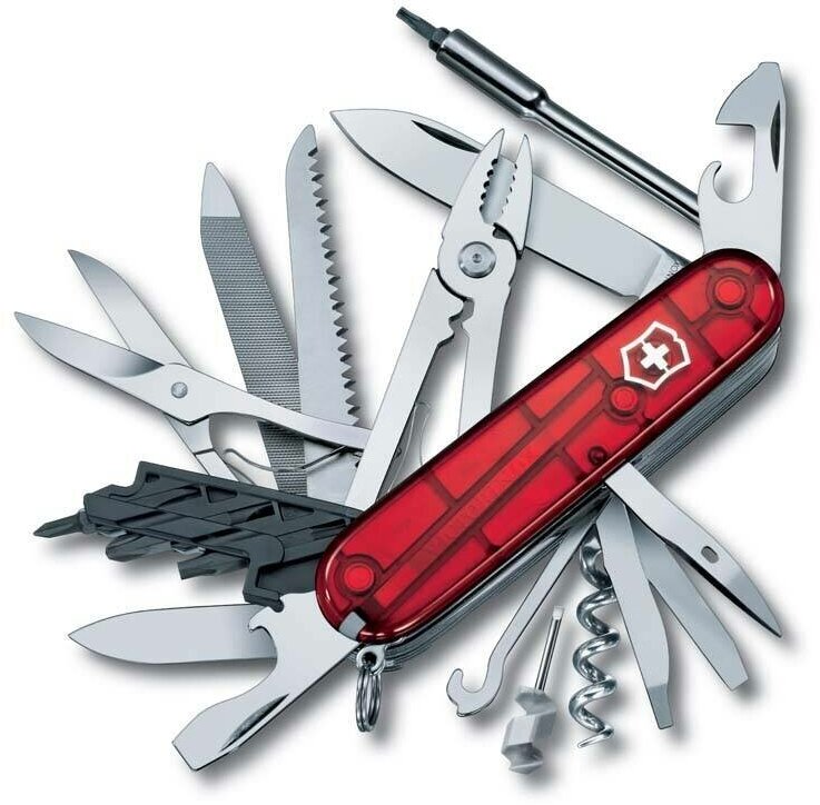 Нож Victorinox CyberTool, 91 мм, 41 функция, полупрозрачный красный