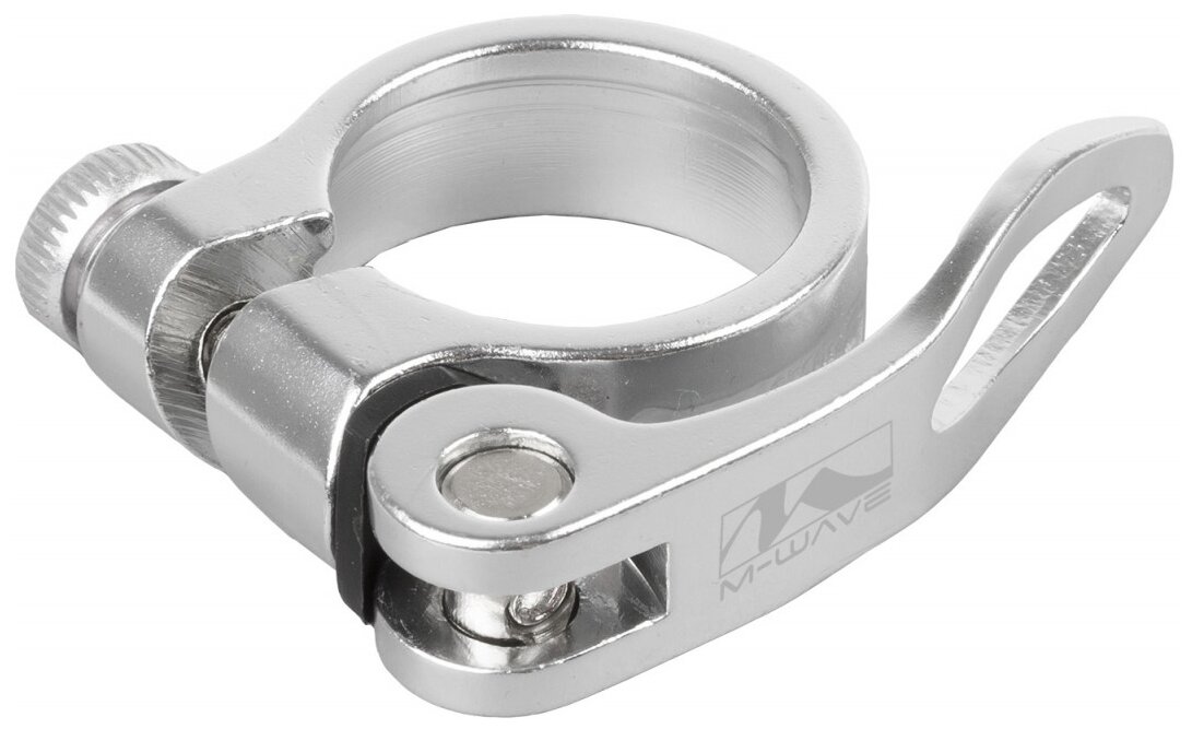 Эксцентрик подседельный хомут 34,9мм алюминиевый анодированныйсеребристый (на блистере) M-WAVE