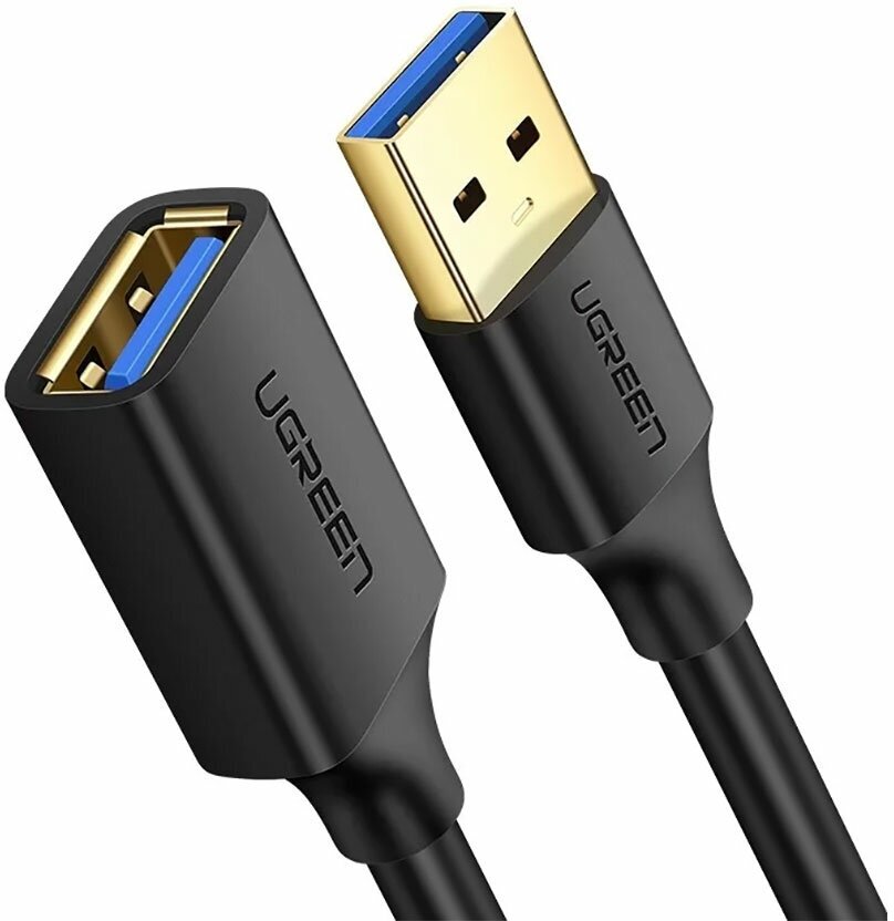 Кабель Ugreen USB 3.0 Extension Male Cable, 3 м, черный (30127)