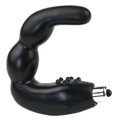 Массажер простаты Any вибрирующий черный ПВХ длина 11 см диаметр 2,5 см