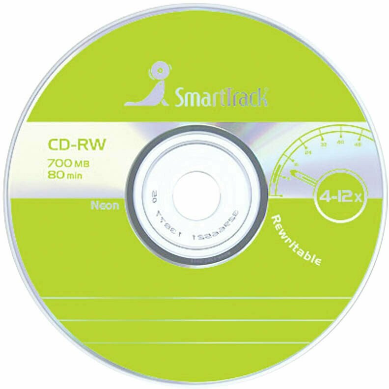 Диск CD-RW 700Mb Smart Track 4-12x Cake Box (50шт), 137314