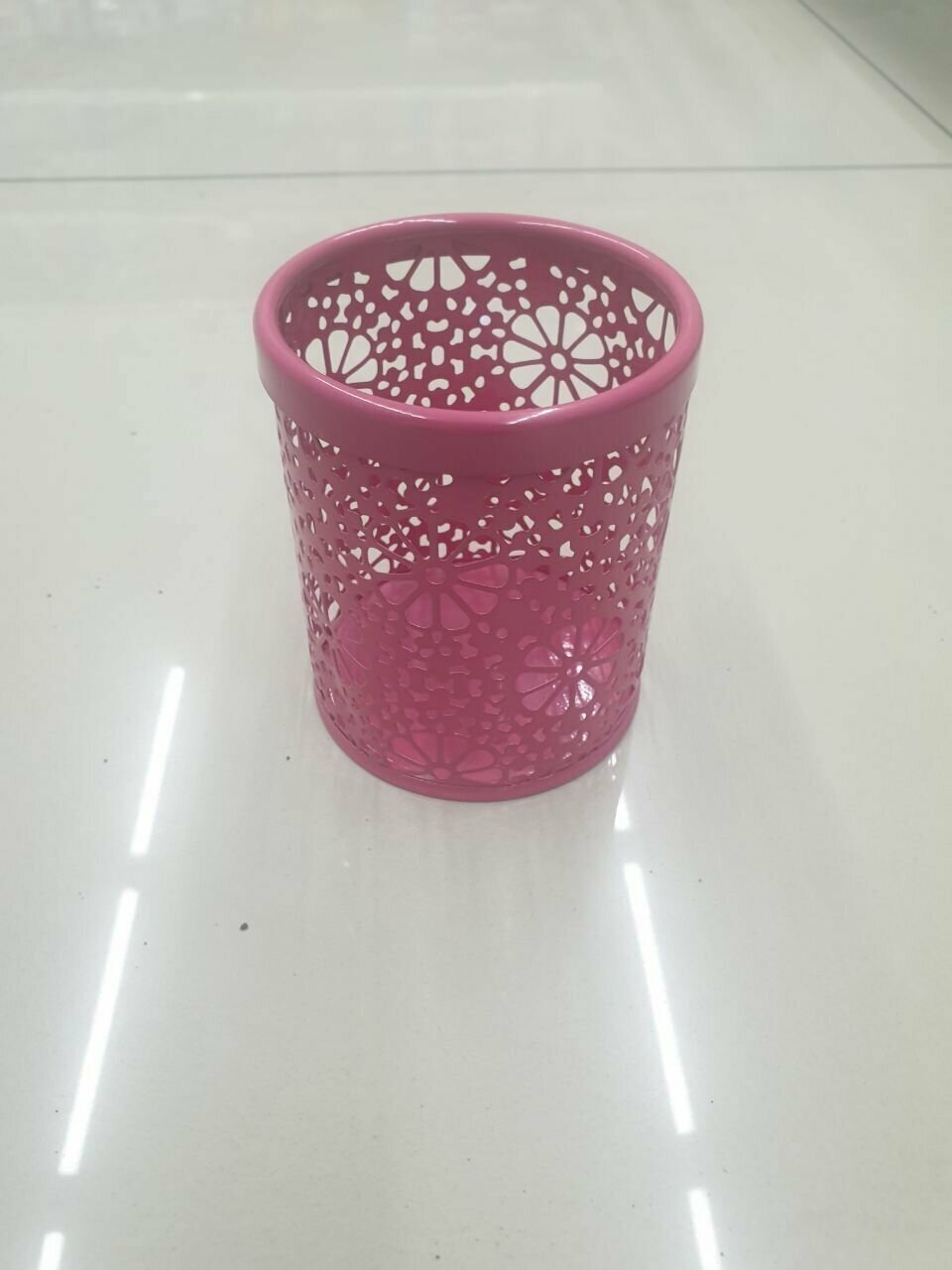 Стакан с узором asmar металл круглый(темно-розовый)