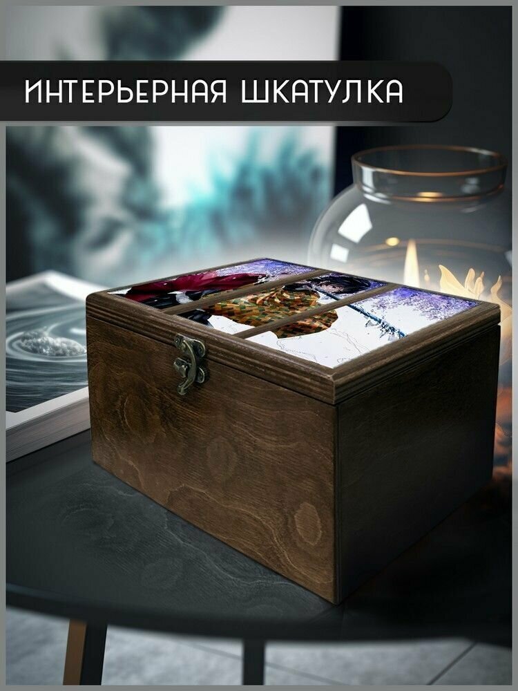Шкатулка интерьерная Тройная для украшений универсальная 22x17x12 см Demon Slayer Kimetsu no Yaiba Аниме Action - 3