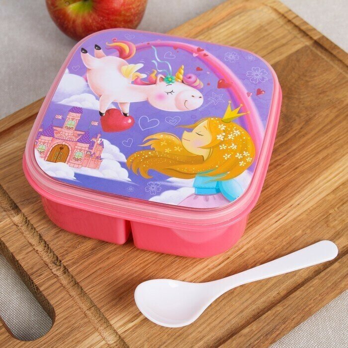 Ланч-бокс с ложкой Единорог , 400 мл