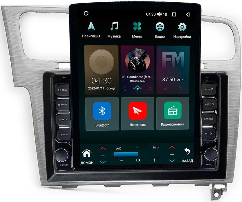 Штатная магнитола Volkswagen Golf 7 2012-2020 Canbox H-Line 5612-10-048 на Android 10 (4G-SIM, 4/64, DSP, QLed, Tesla)