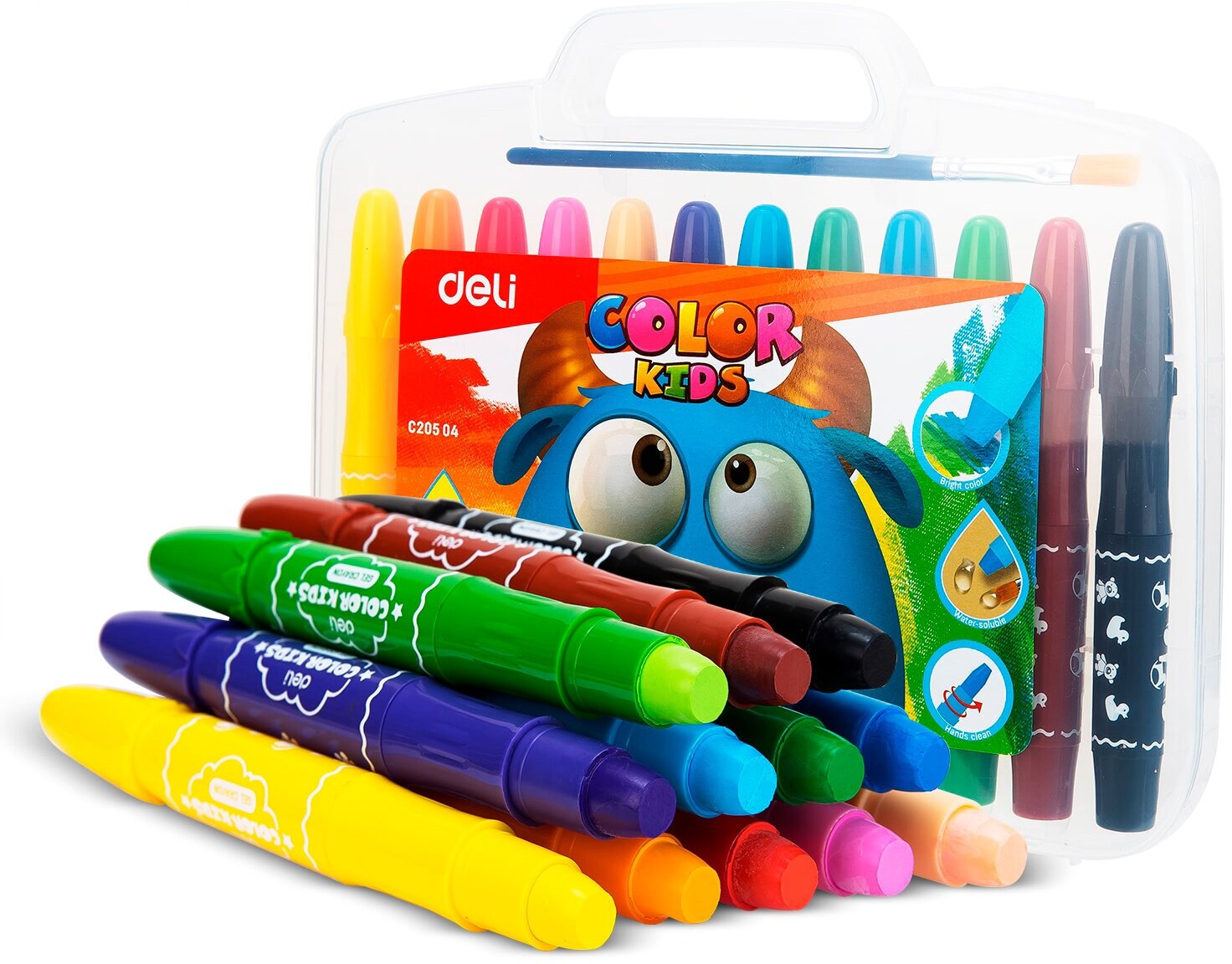 Гелевые мелки Deli EC20504 Color Kids 12цв. пласт. сум.