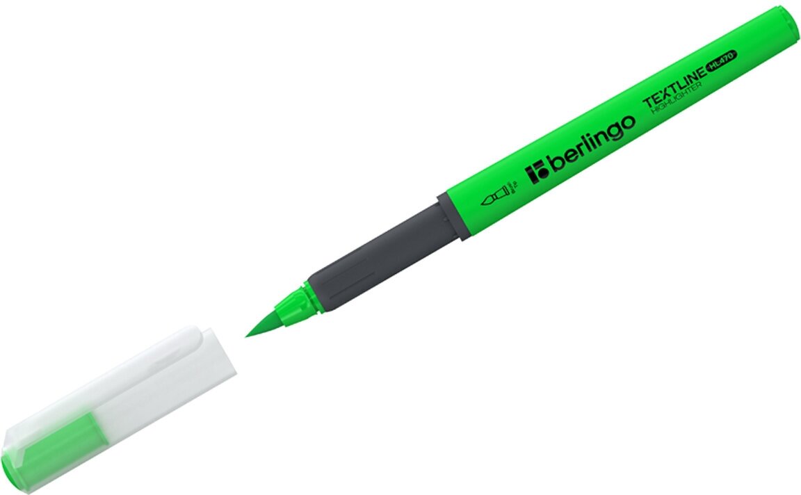 Комплект 60 шт, Текстовыделитель-кисть Berlingo "Textline HL470" зеленый, 1-6мм