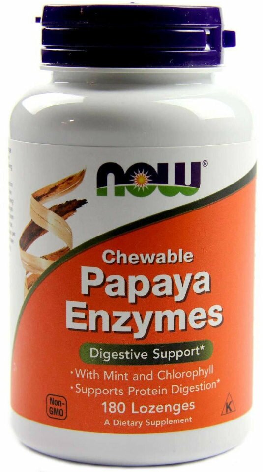 NOW Papaya Enzyme Chewable 180 таб
