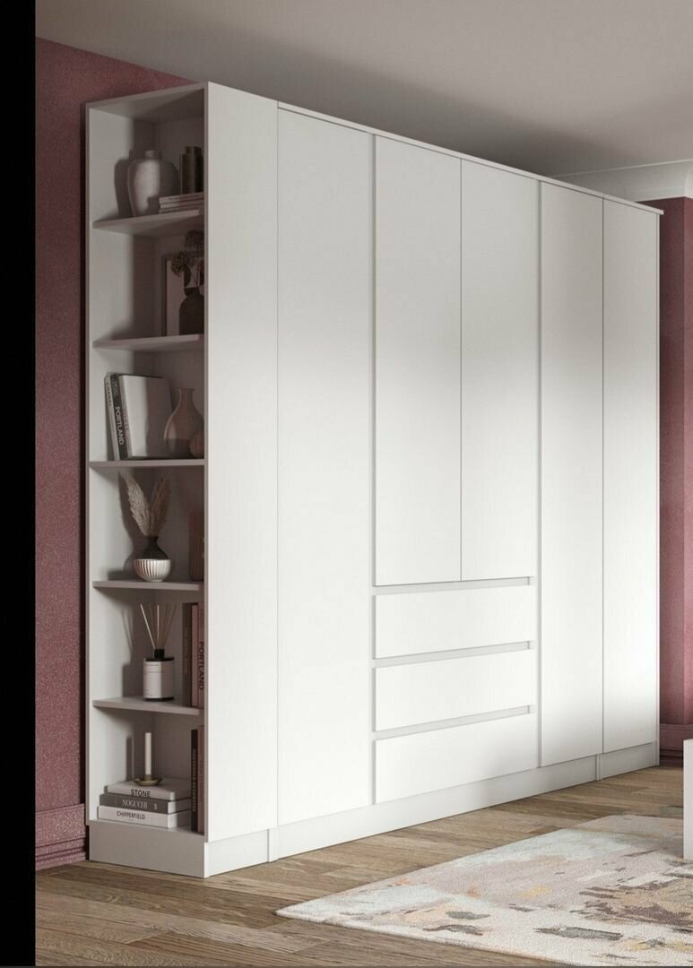 Современный гардероб для одежды Мэнкс белый Микон