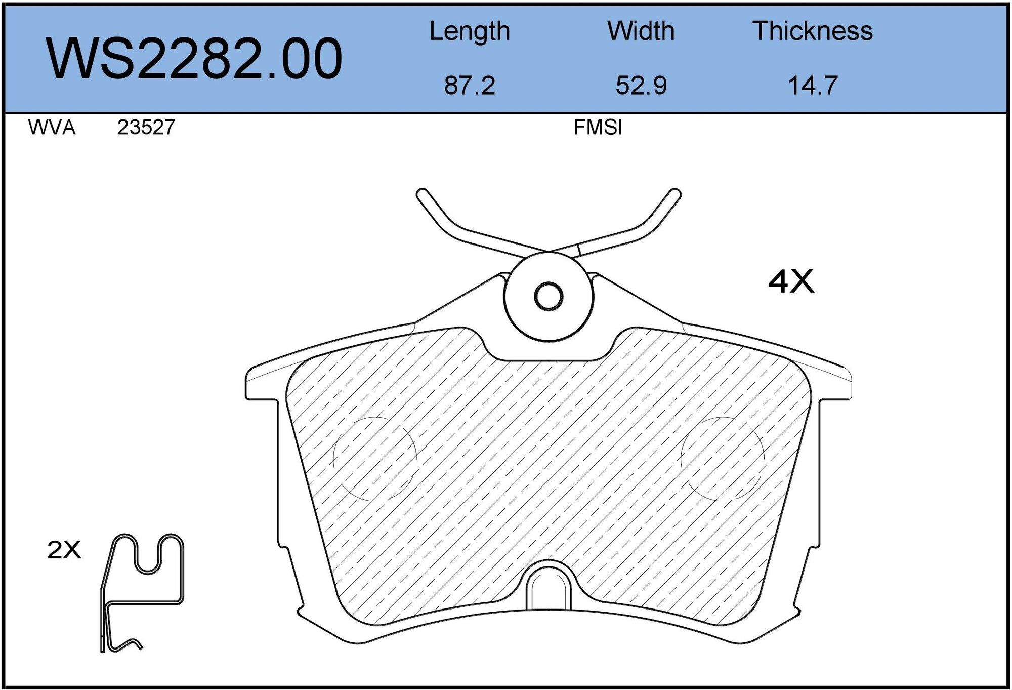 Колодки тормозные дисковые зад JEENICE WS2282.00
