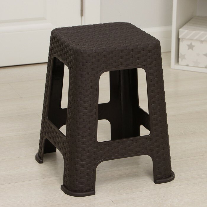 Табурет Виолет большой "Ротанг", 37х37х45 см, цвет коричневый (220201)