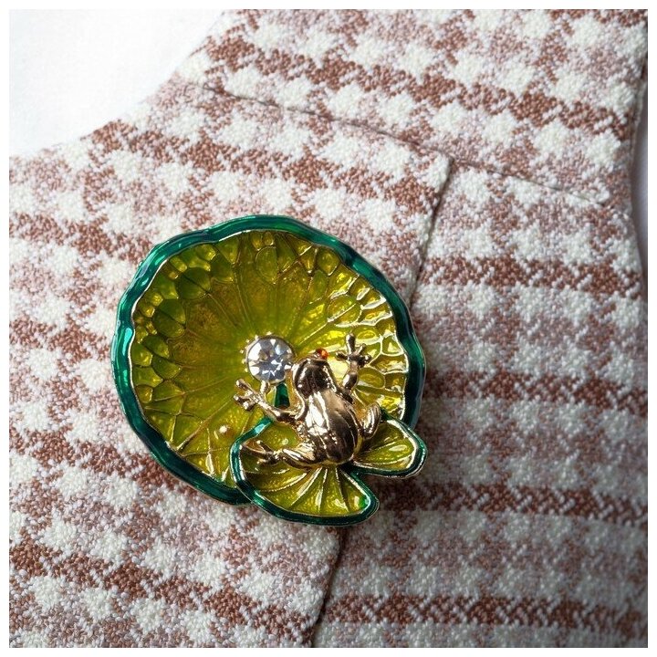 Брошь, эмаль, стразы