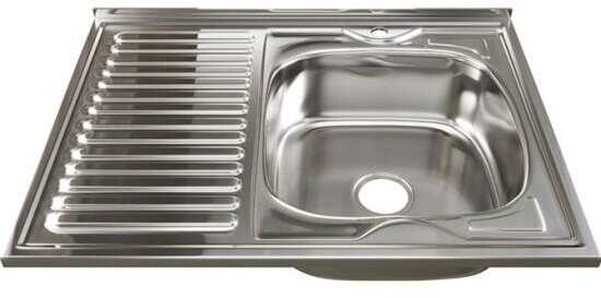 Кухонная мойка Mixline 60х80 (0,8) прав вып 3 1/2 18см с сифоном