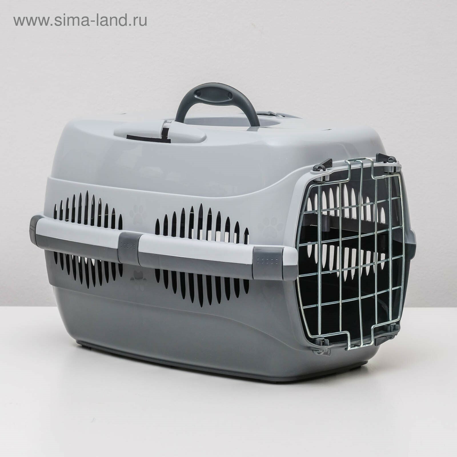 Переноска для животных до 9 кг "Пижон", металлическая дверь, 43 х 29 х 27,5 см, серая, 4815025