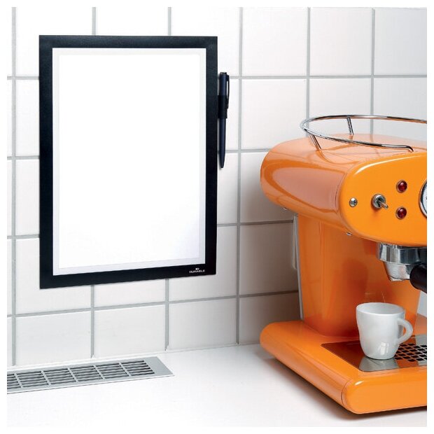 Рамка информационная магнитная А4 DURABLE Duraframe® Note, самоклеящаяся с окном для записей, чёрный, 4993/01