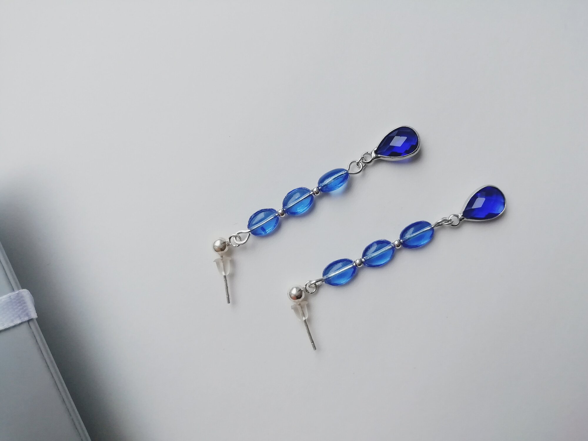 Серьги пусеты, танзанит