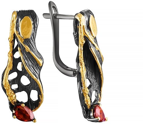 Серьги, серебро, 925 проба, гранат