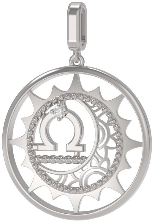 Подвеска, серебро, 925 проба, родирование, фианит