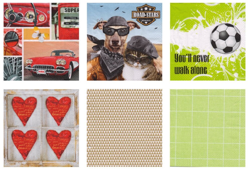 Салфетки для декупажа SDD 12 шт. 3х слойные 33 x 33 см ассортиНабор №1217-12 "Следуй за своей мечтой"