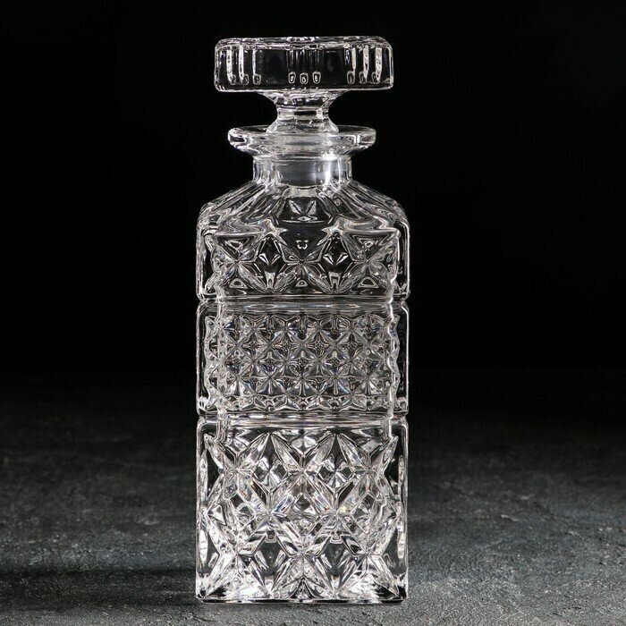 Штоф стеклянный для виски, водки, коньяка "Madison", 700 мл, хрусталь, графин