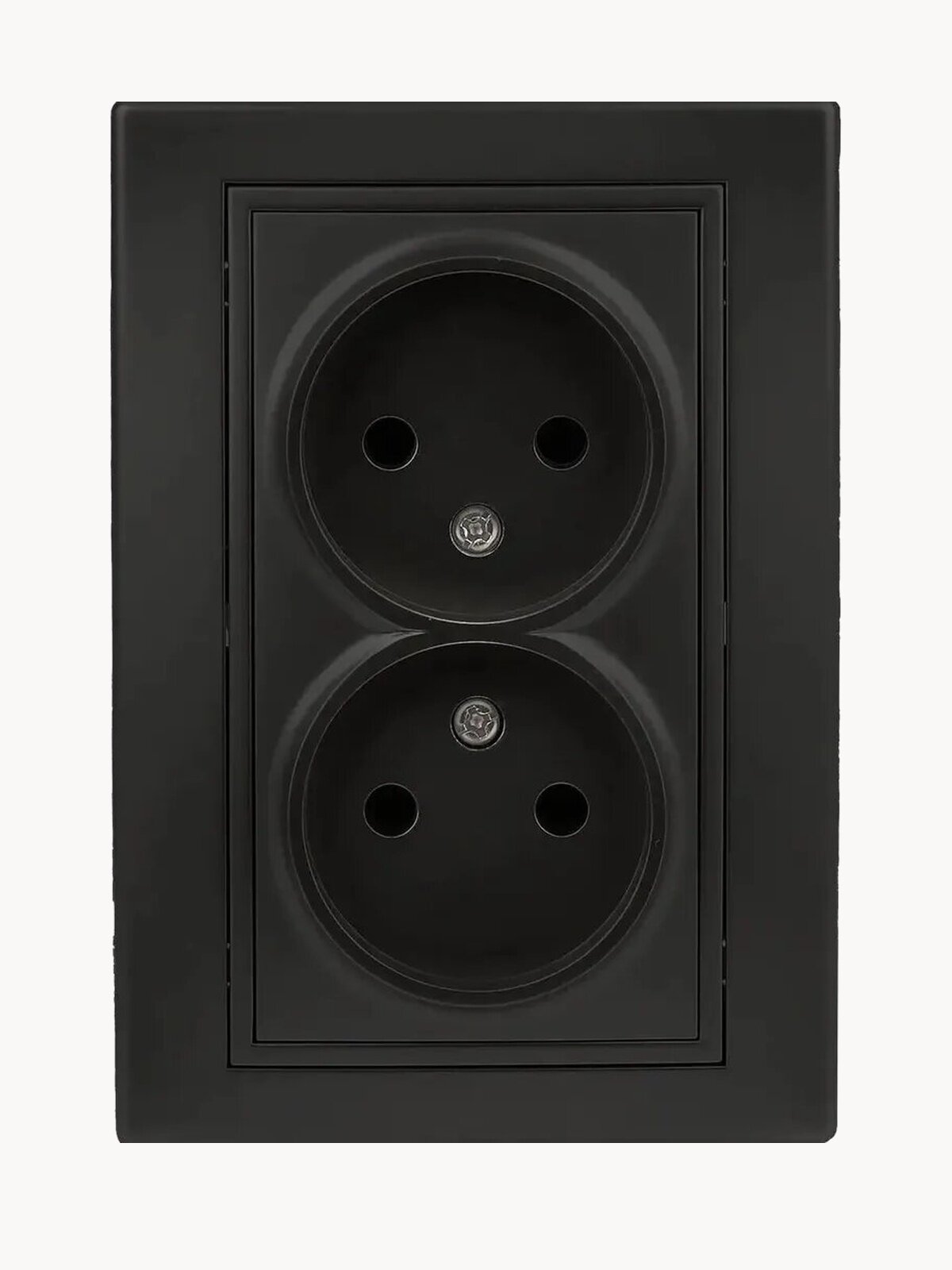 Розетка Intro Plano 1-204-05 без заземления двойная 2х2P 16А-250В IP20 скрытой установки черный