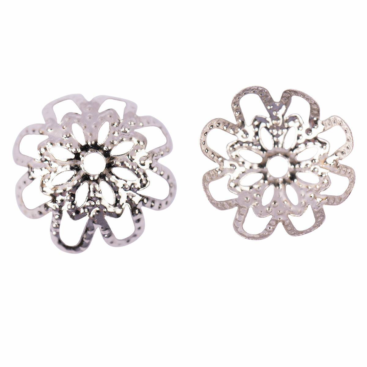 Zlatka Розетка для бус DC-008/5 15 мм, набор 5 шт, №02, под никель, декоративная вставка