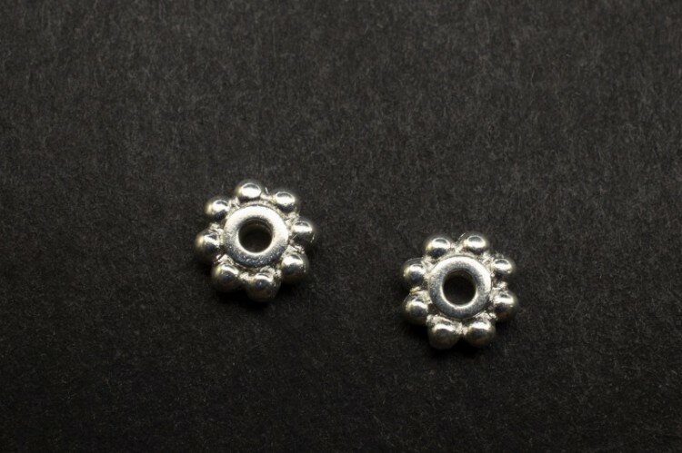 Разделительная бусина TierraCast Бусинки 6х2мм, отверстие 1,5мм, цвет серебро, 93-0407-11, 5шт