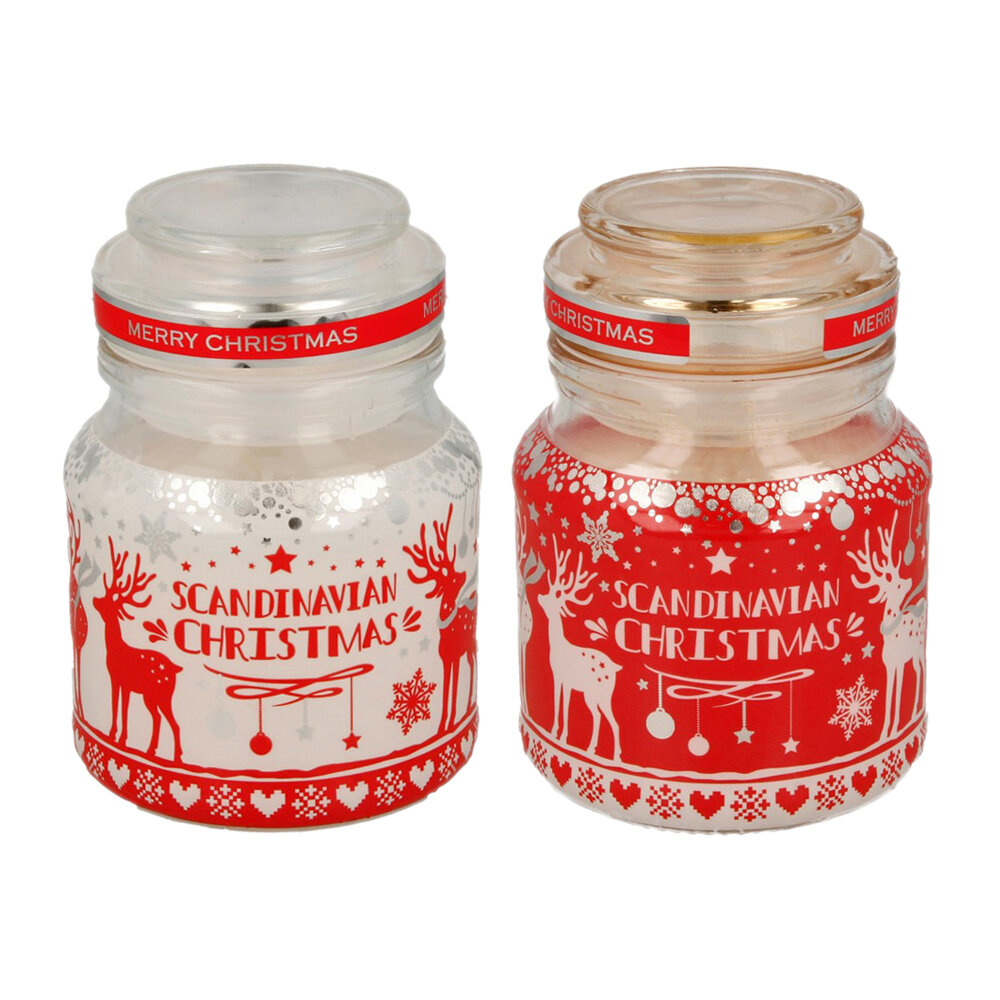 BARTEK свеча в баночке 01 d. Скандинавское рождество 7×9,5 см 130 г стеклянная упаковка