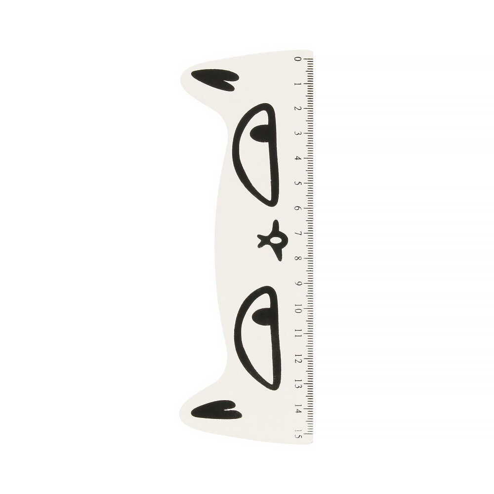 Centrum Линейка деревянная 15 см в PVC упаковке кошки-мордашки 89614 для уроков