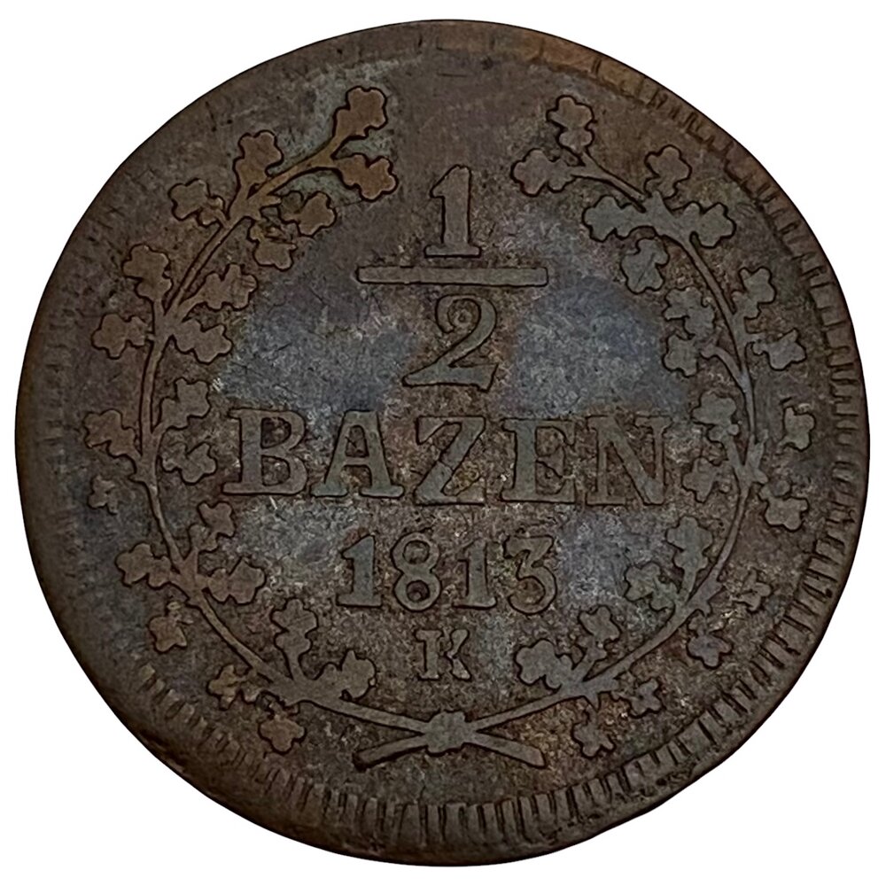 Швейцария, кантон Санкт-Галлен 1/2 батцена 1813 г. (K)
