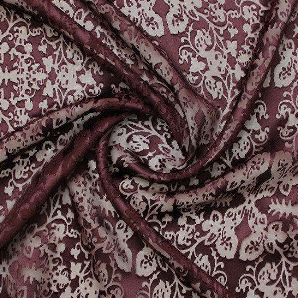 Плательная ткань "Деворе", бордовая, 32%вискоза, 68%полиэстер, 1м x 1,4м