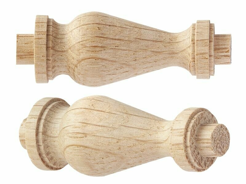 Деревянная балясина для мебельных балюстрад. Высота 40 мм. Шлифованная. Материал дуб. 25 шт/уп