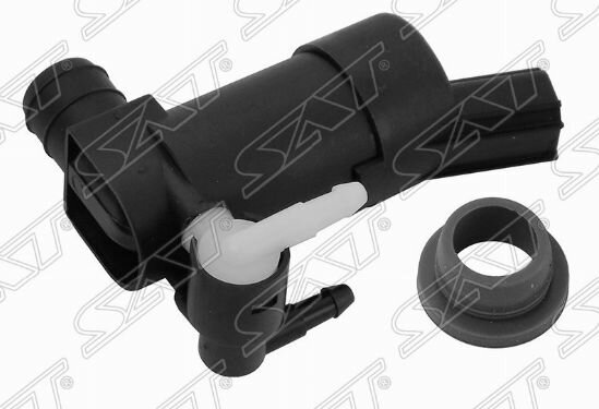 Мотор омывателя SAT, для FORD Focus/Mondeo, струйный, 2 выхода, чёрный