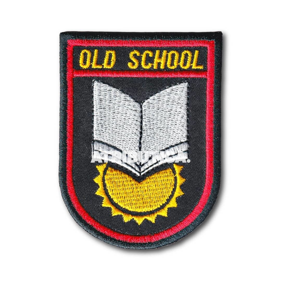 Нашивка ( Шеврон / Патч / Patch ) Тактическая Old School 80х60 мм (Черный / На липучке)