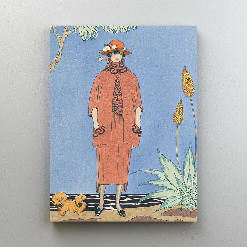 Интерьерная картина на холсте "Винтажная иллюстрация - французская мода" размер 45x60 см