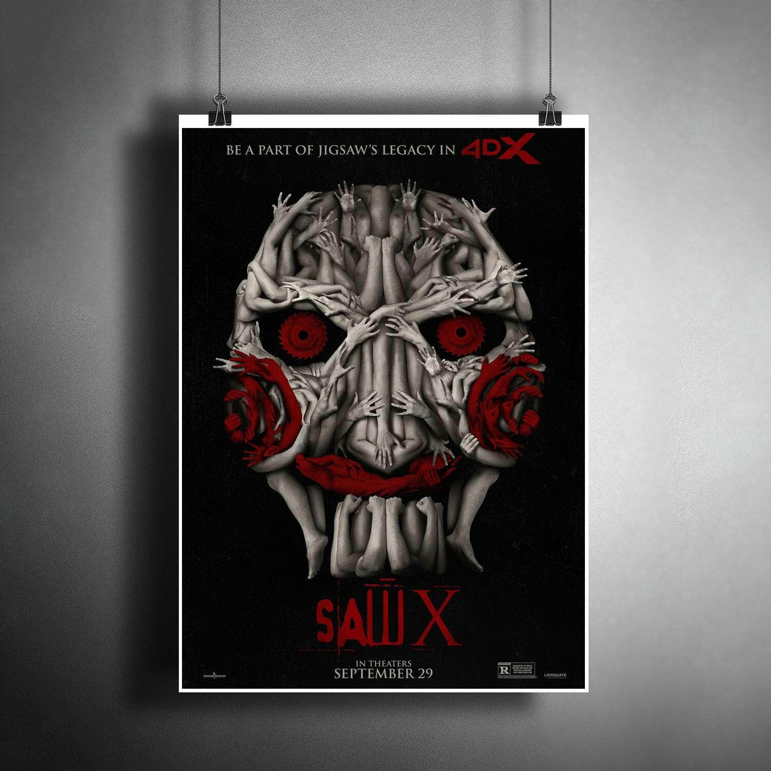 Постер плакат для интерьера "Фильм ужасов: Пила Х (часть 10). Хэллоуин" / Декор дома, офиса, комнаты, квартиры, детской A3 (297 x 420 мм)