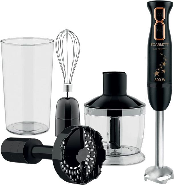 Блендер Scarlett Золотая коллекция SC-HB42M45, погружной, черный/золотистый