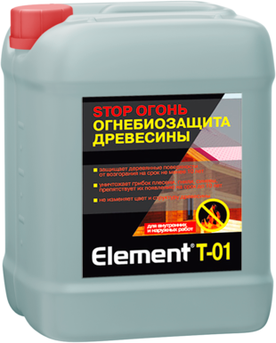 Огнебиозащита Древесины Alpa Element T-01 Stop Огонь 4л Бесцветная.
